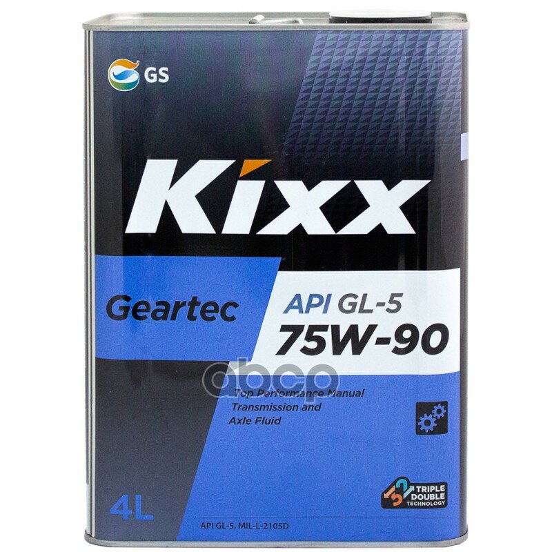 KIXX 75W90 4L масло трансмиссионное GEARTEC GL-5 API GL-5 MIL-L-2105D (), Ж/банка шт. Kixx арт. L296244TE1
