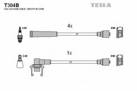 Провода зажигания RENAULT 19 I-II CHAMADE 1988-95 TESLA T304B
