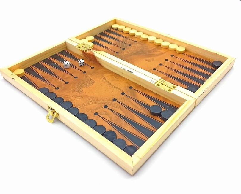 Игра настольная "Шашки, шахматы и нарды", складная, деревянная, пластик