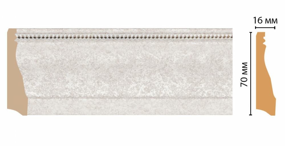 Плинтус Напольный Decomaster 193-19D ДМ В70хШ16хД2400 мм / Декомастер.