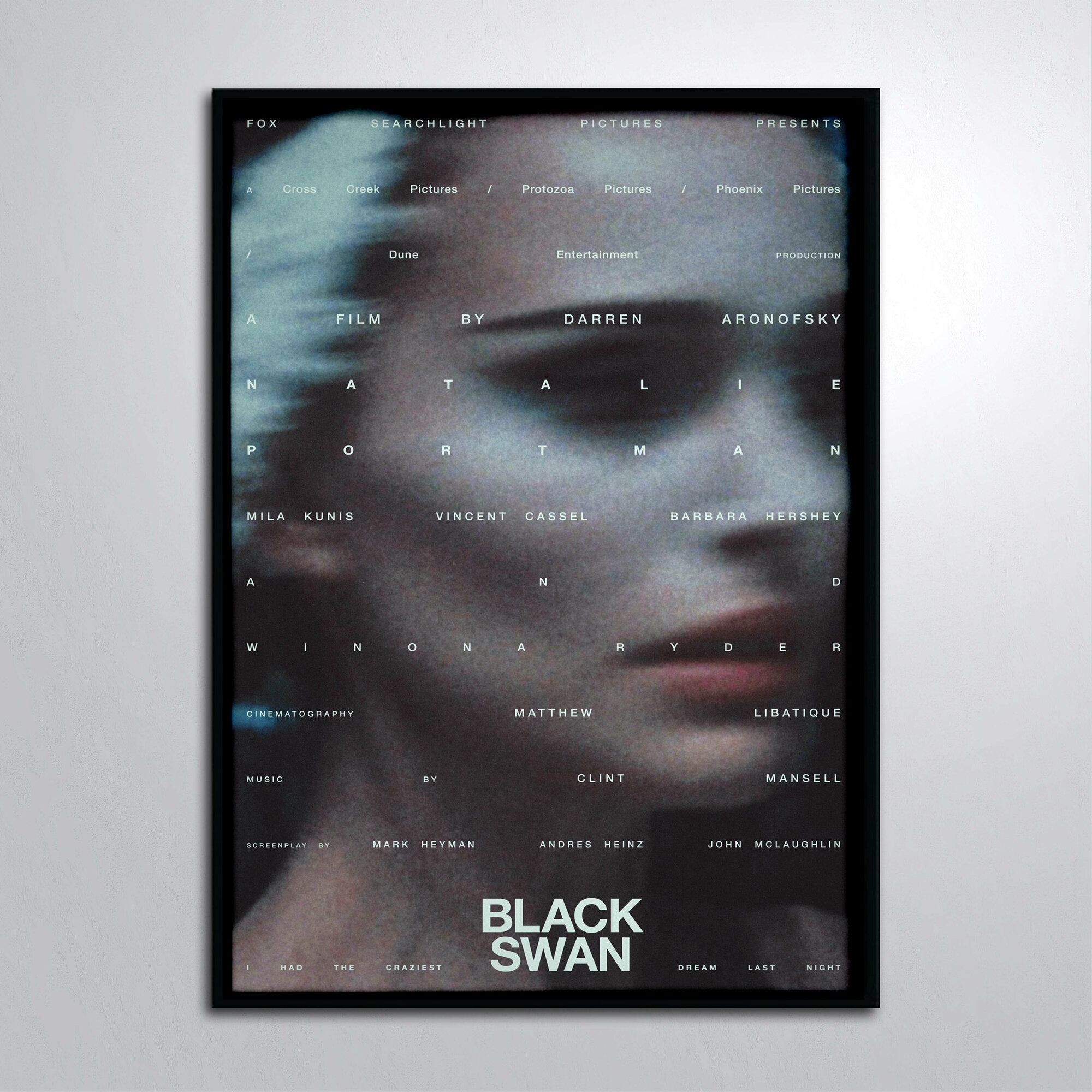 Постер без рамы/Даррен Аронофски Чёрный лебедь Натали Портман Буквы Black Swan