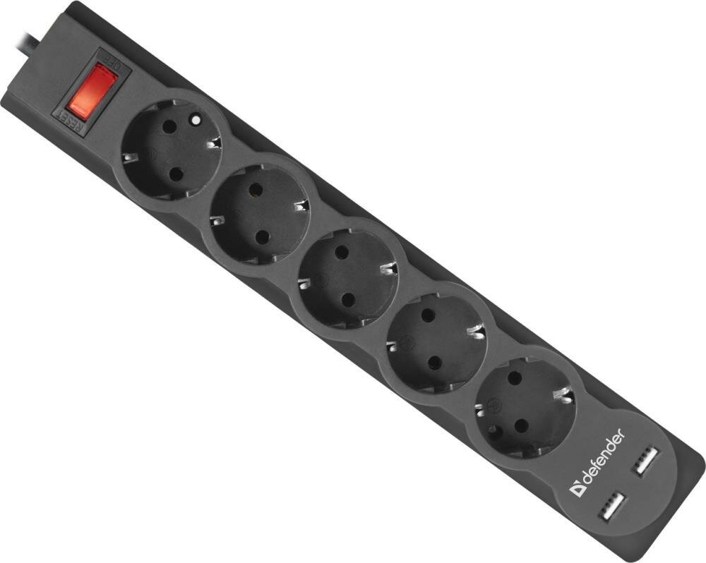 Сетевой фильтр DEFENDER 3M DFS 753 5OUTL. 99753, черный