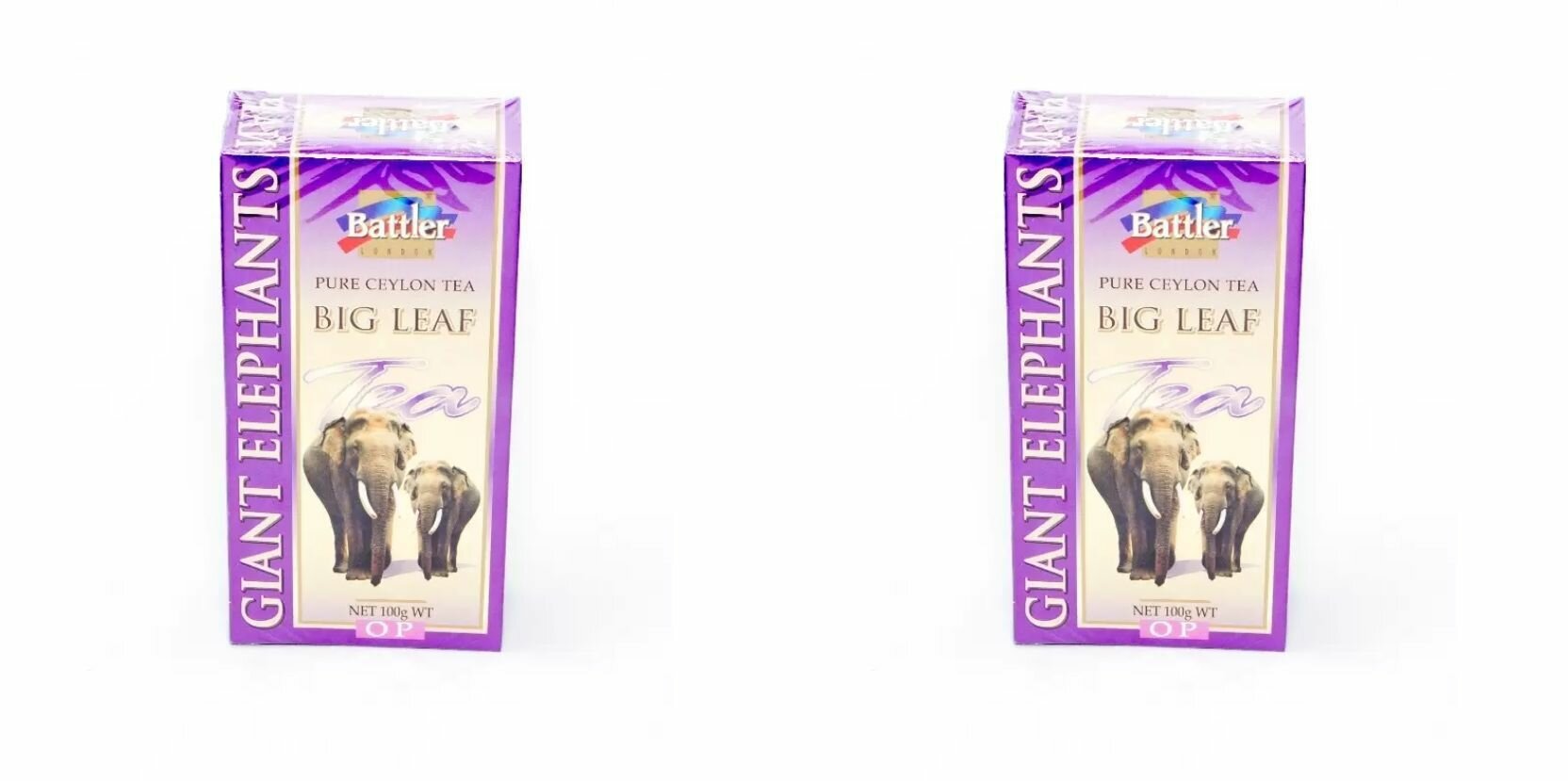 Battler Чай черный Два Великана с бергамотом, листовой, 100 г, 2 уп