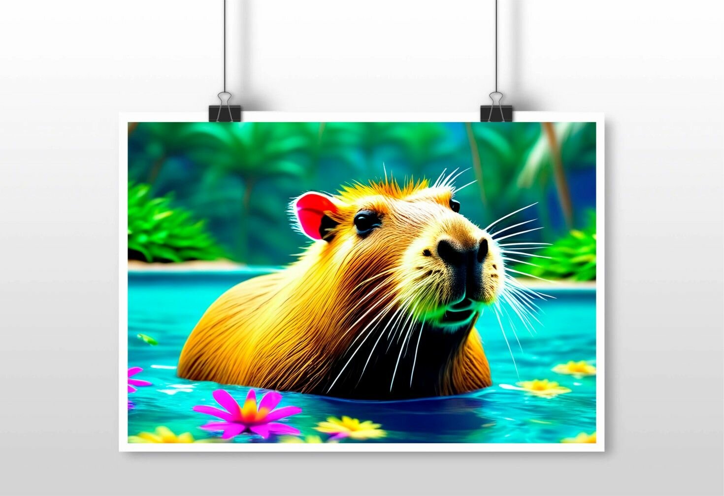 Плакат А4 принт "Capybara v2, Капибара" - v0010