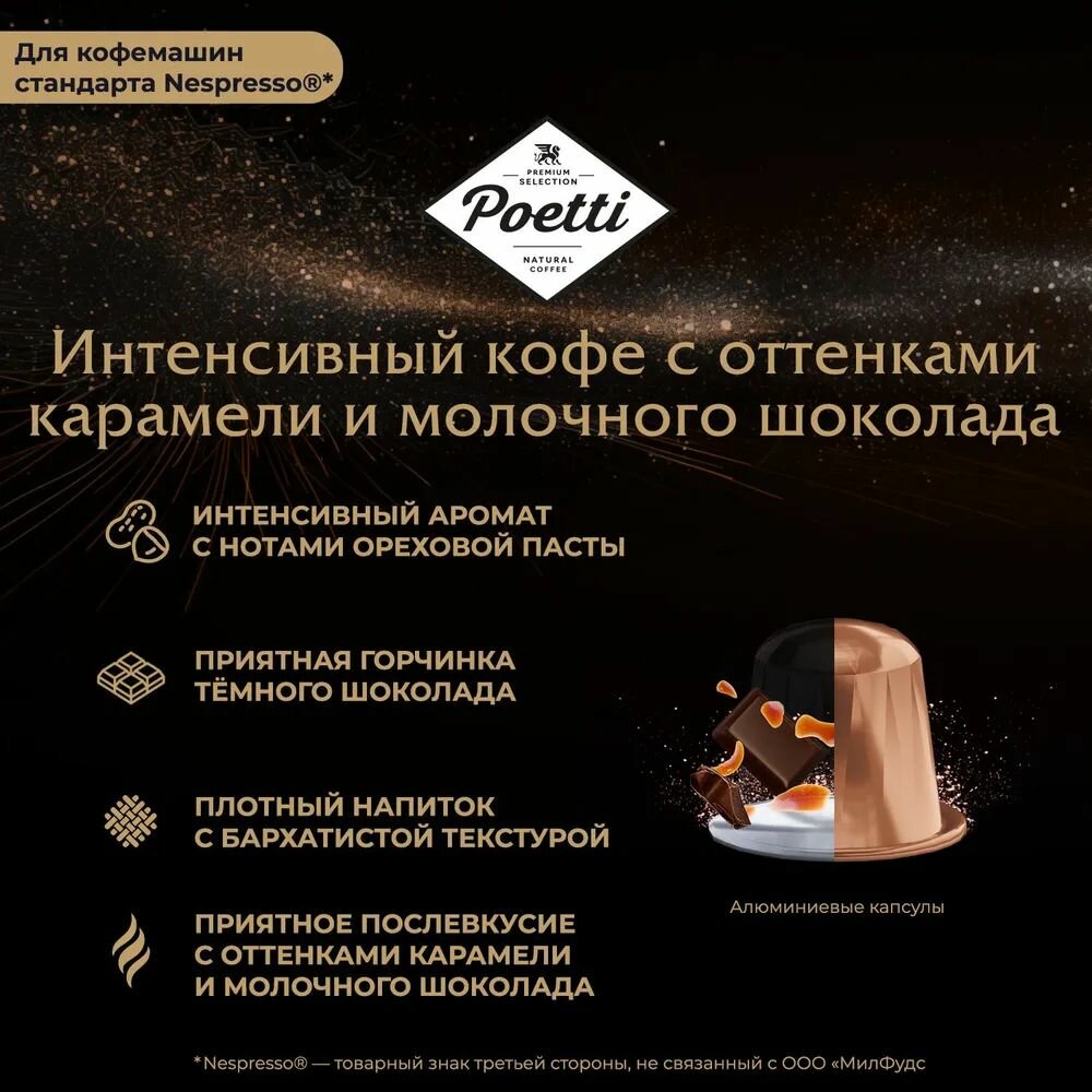 Кофе в капсулах Poetti (ex-Paulig) Leggenda Sienna (система Nespresso), 10 капсул