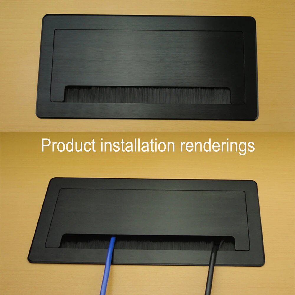 Настольная розетка из алюминиевого сплава Rj45 Usb Vga Европейская вилка (EU Plug), black