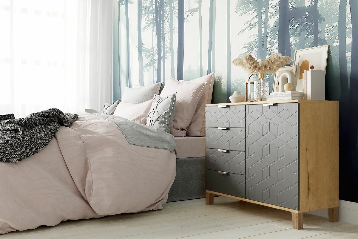 Комод Марвин Йорк 26 Графит для документов для книг для обуви для одежды для посуды однодверный 90*80*40