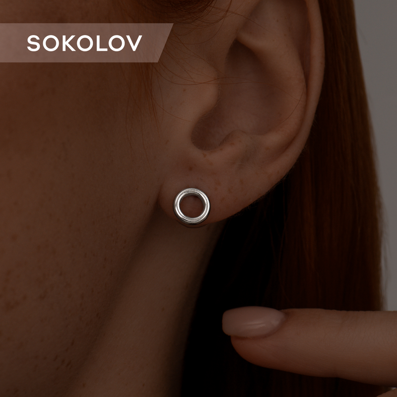 Серьги пусеты, серебро, 925 проба