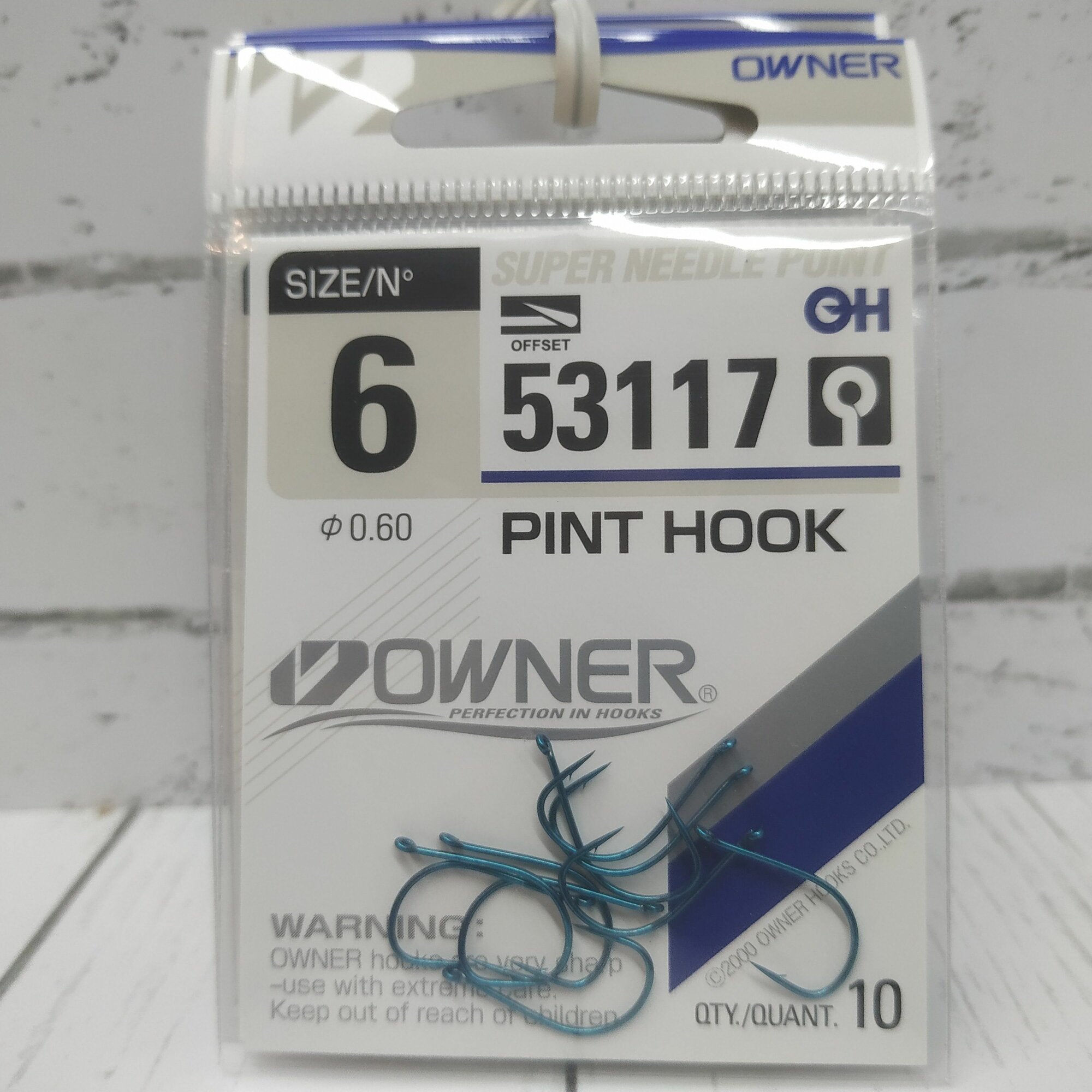OWNER Крючок Pint Hook -ORIGINАL blue 53117-№6-10шт(5уп)-50шт