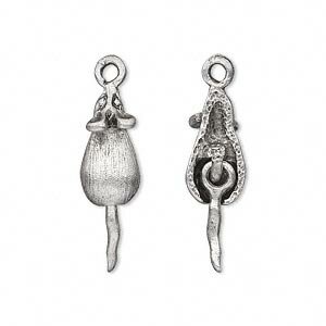 Подвеска, 30х8мм, подвижная, мышка, базовый материал - оловянный сплав, под серебро, 1 шт.