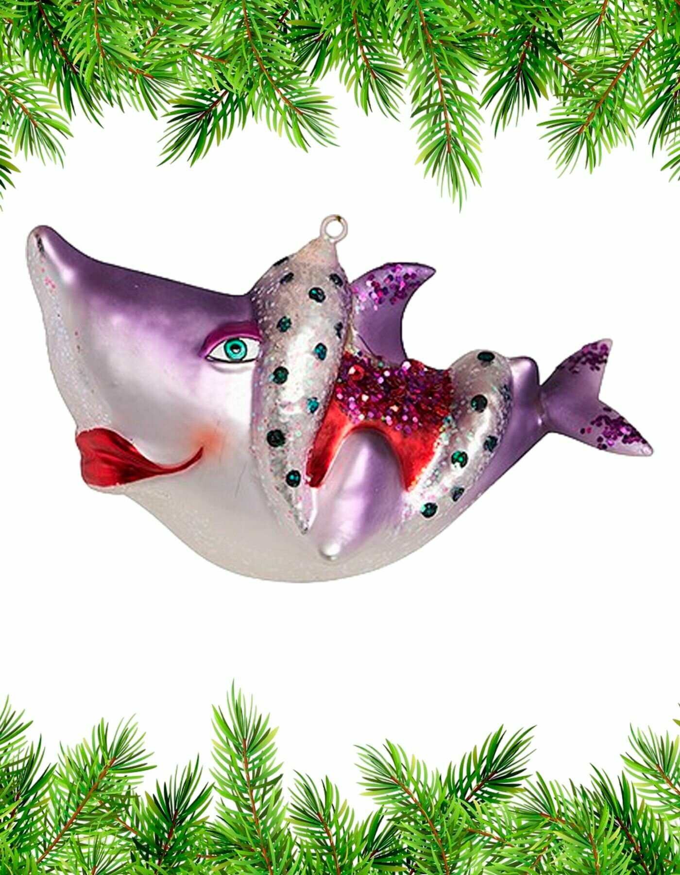 Игрушка на елку Акула 12.5 см