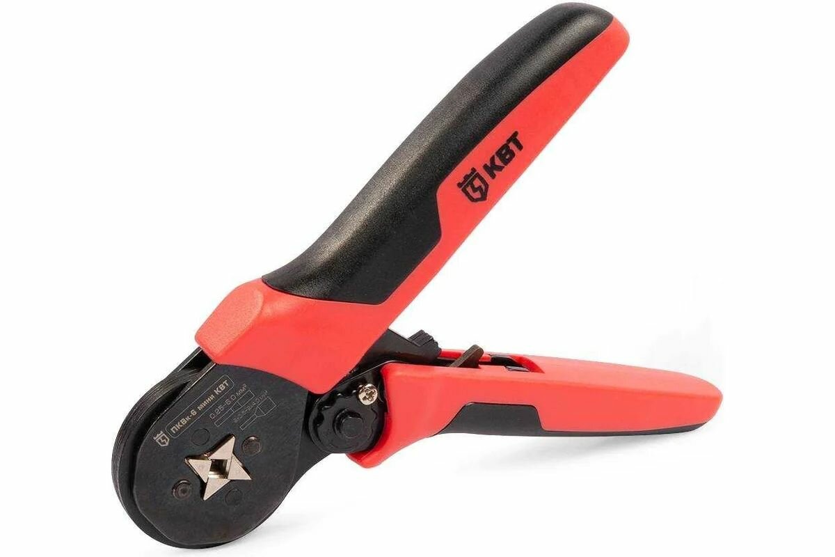 Универсальные пресс-клещи для опрессовки втулочных наконечников КВТ ПКВк-6 мини серия профи 89787