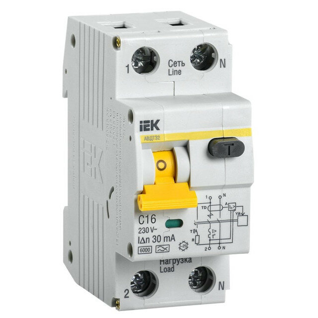 IEK KARAT АВДТ 32 C16 - выключатель дифференциального тока для щита и сетей