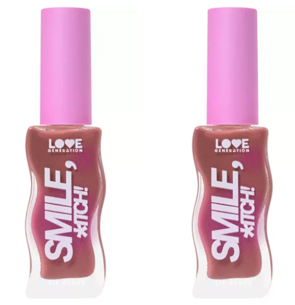 Блеск для губ Love Generation Smile, *itch! тон 04 сливово-коричневый, 10 мл, 2 шт