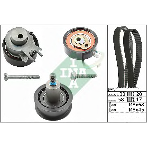 INA 530053810 (036198119C / 045128 / 0552KV) ремкомплект грм Skoda (Шкода) fabia, VW polo, Golf (Гольф) V 1.4 16v 05