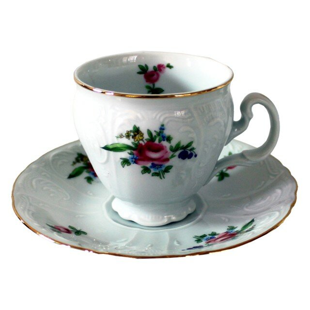 Чашка с блюдцем THUN Bernadotte Мейсенский букет 170мл 14см фарфор