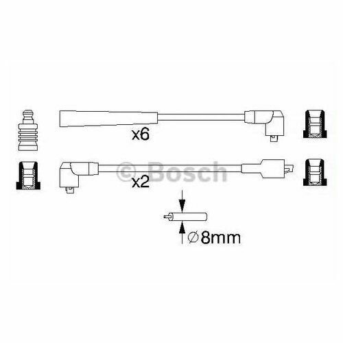 Комплект проводов зажигания Bosch 0986356858 для Ford Granada, Sierra, Taunus