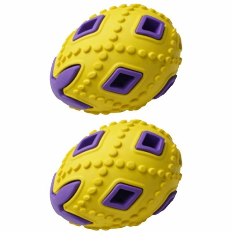 Homepet Игрушка для собак Silver Series, Яйцо желто-фиолетовое, каучук, 6.2смх6.2смх8см, 2шт
