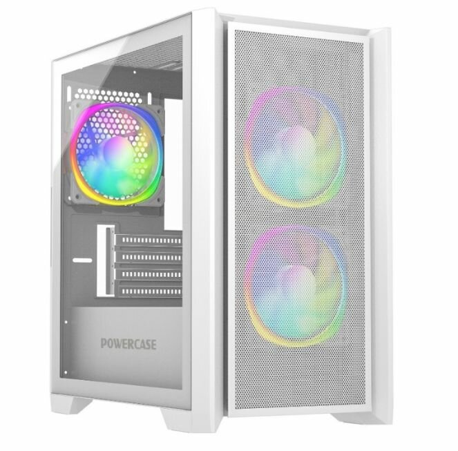 Компьютерный корпус Powercase Alisio Micro Z3W ARGB (CAMZW-A3) белый - Mini Tower, Micro-ATX, Mini-ITX, USB 3.2 Gen 1 Type-A, USB 2.0 Type-A