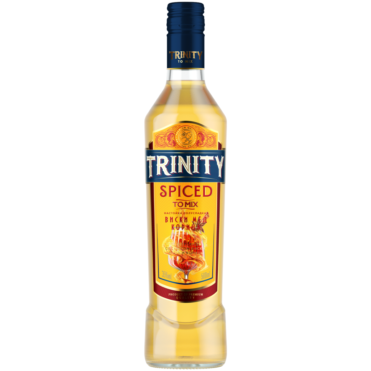 Настойка "Trinity Spiced", полусладкая, со вкусом виски, меда и корицы, 0,5 л