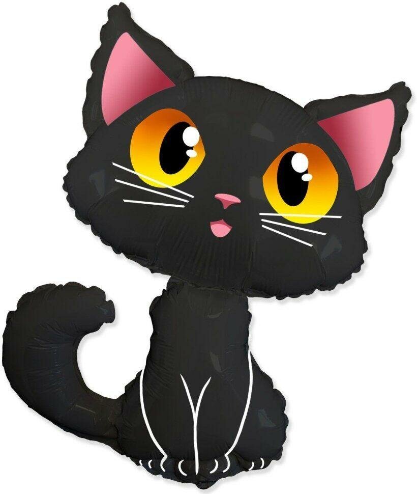 Шар (36'/91 см) Фигура, Котенок, Черный, 1 шт.