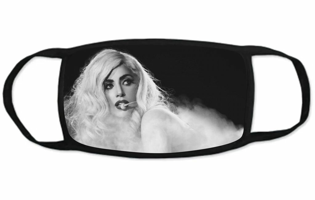 Маска защитная тканевая на лицо Леди Гага, Lady Gaga №1, Взрослая - 20 на 12,5 см