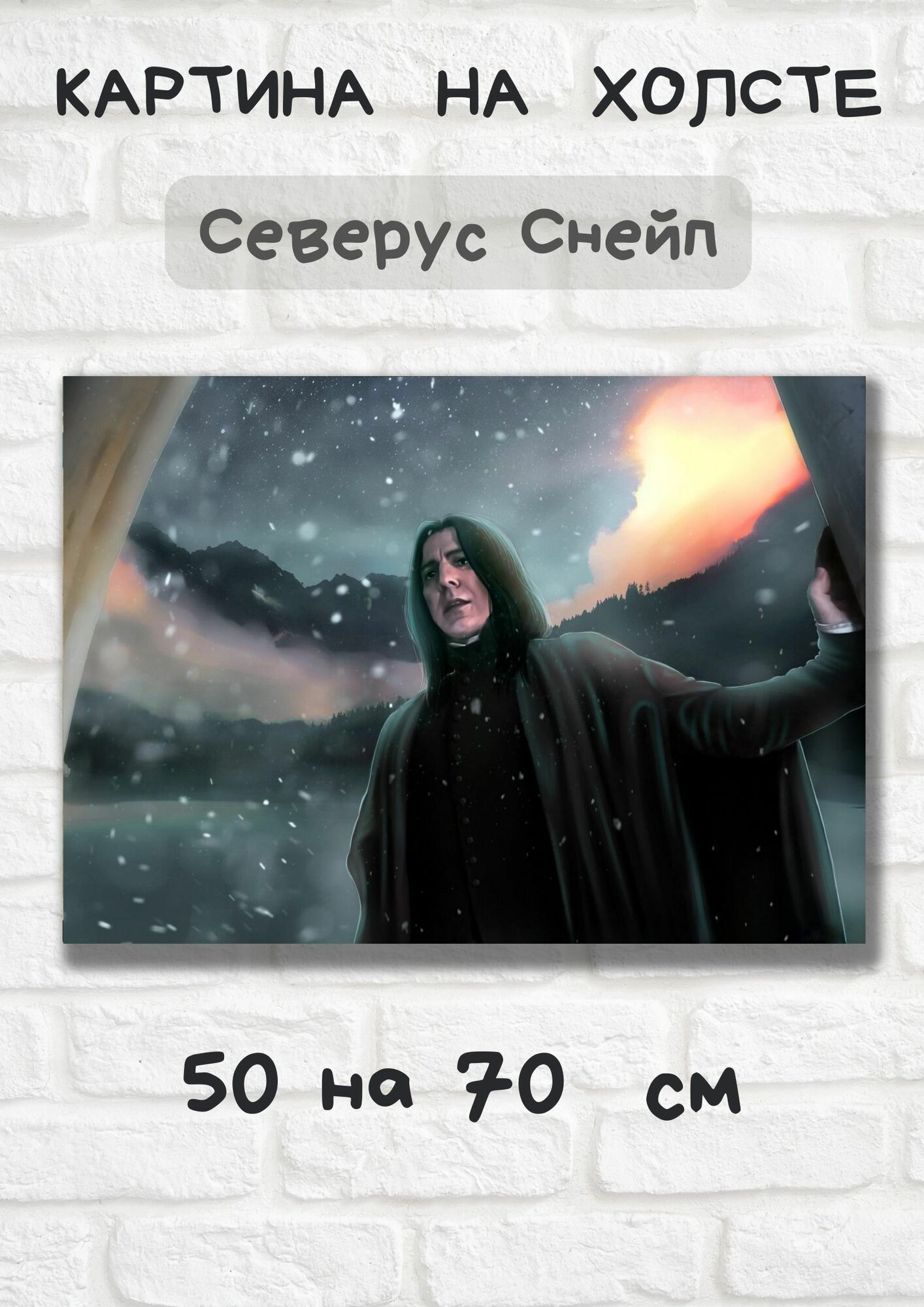 Картина по мотивам Гарри Поттера "Северус Снегг" 70х50