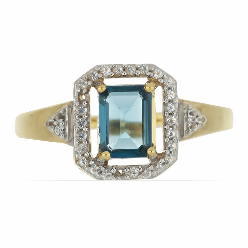 Кольцо тонкое, серебро, 925 проба, топаз