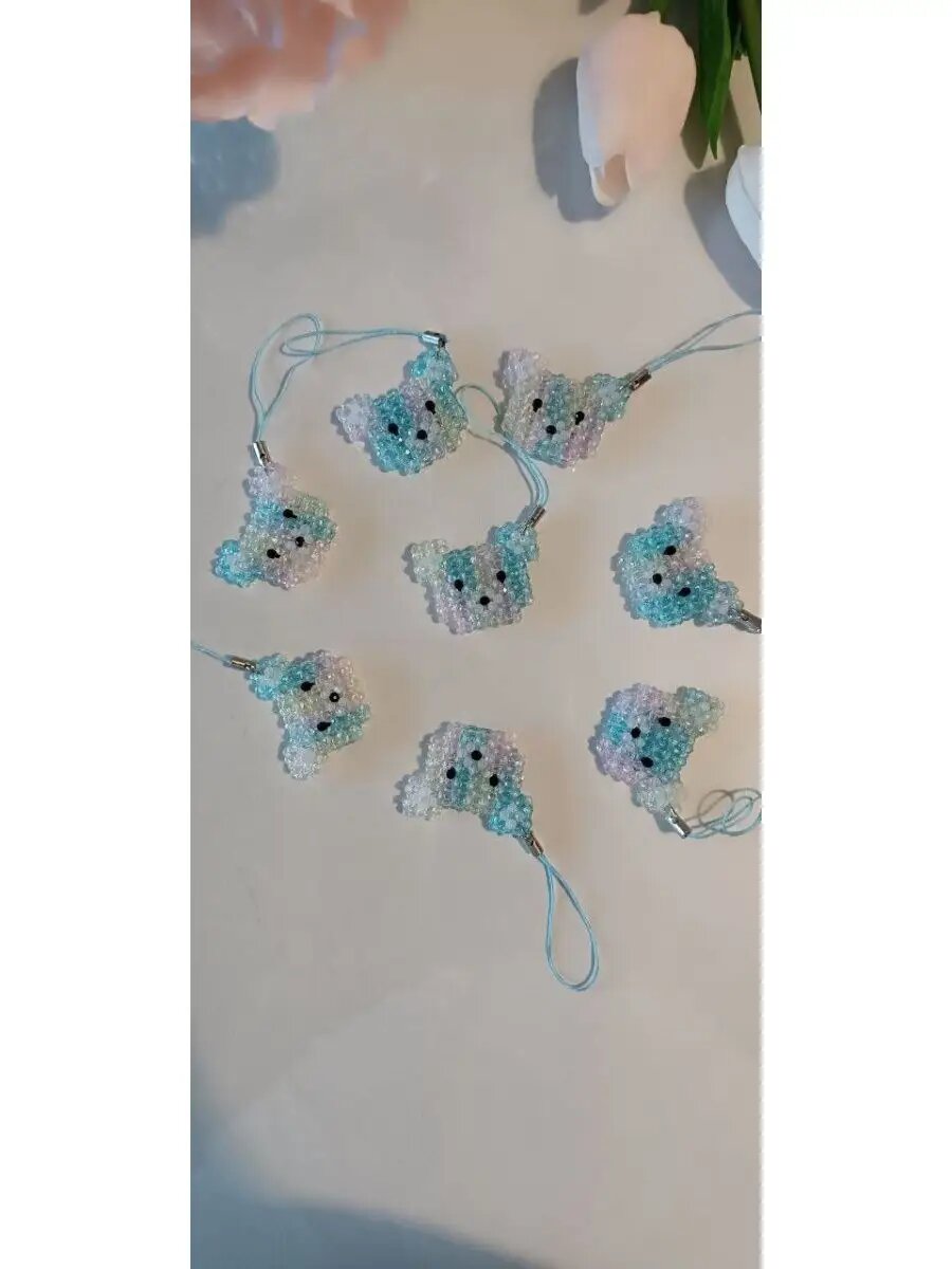 Брелок Seit Jewelry, голубой, розовый, черный, желтый, белый — фото 1
