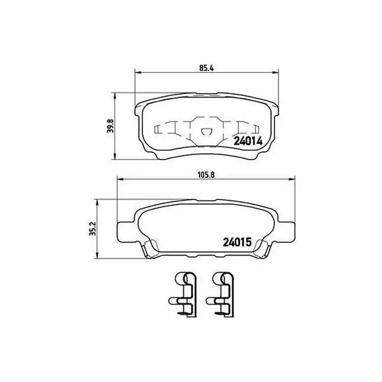 Колодки тормозные дисковые зад BREMBO - P54034
