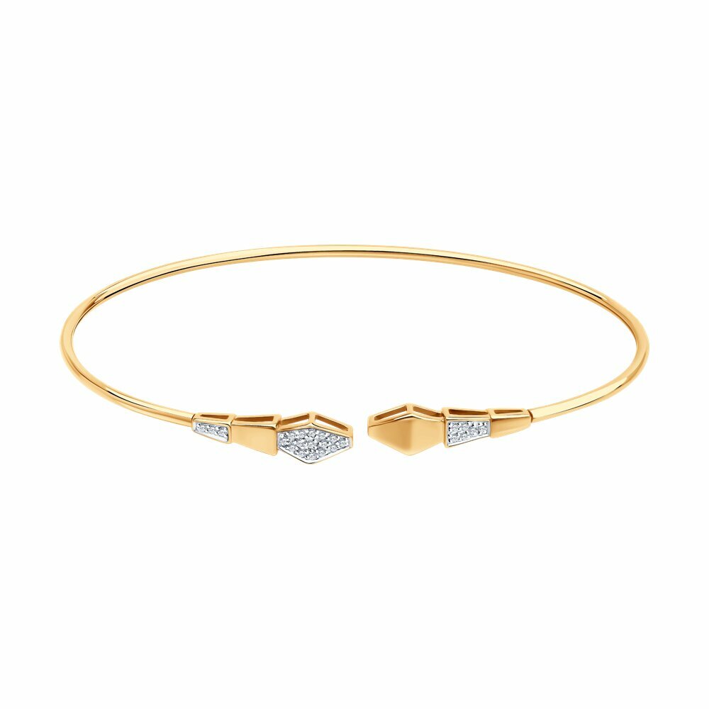 Браслет, красное золото, 585 проба, бриллиант