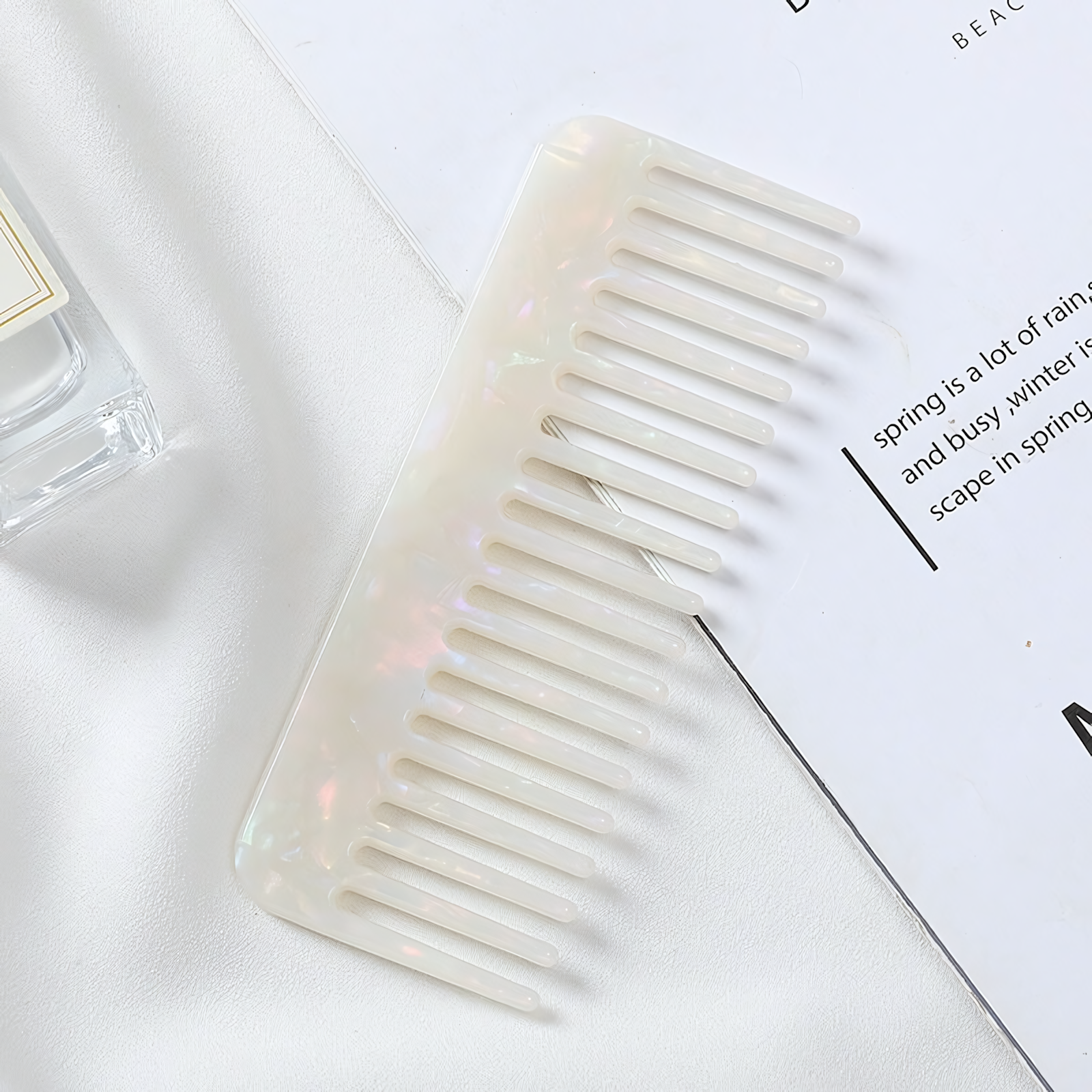 Расческа-гребень для волос 11,8x4,6 см, антистатическая, цвет белый