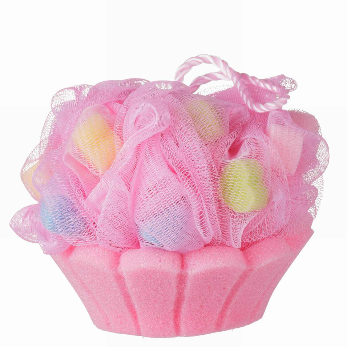 Мочалка для тела Glowgirl Капкейк нежно-розовая K-0044a