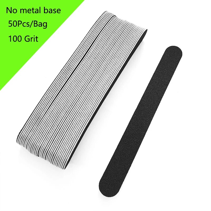 Пилочки для ногтей 100 Grit, 50 шт, черные