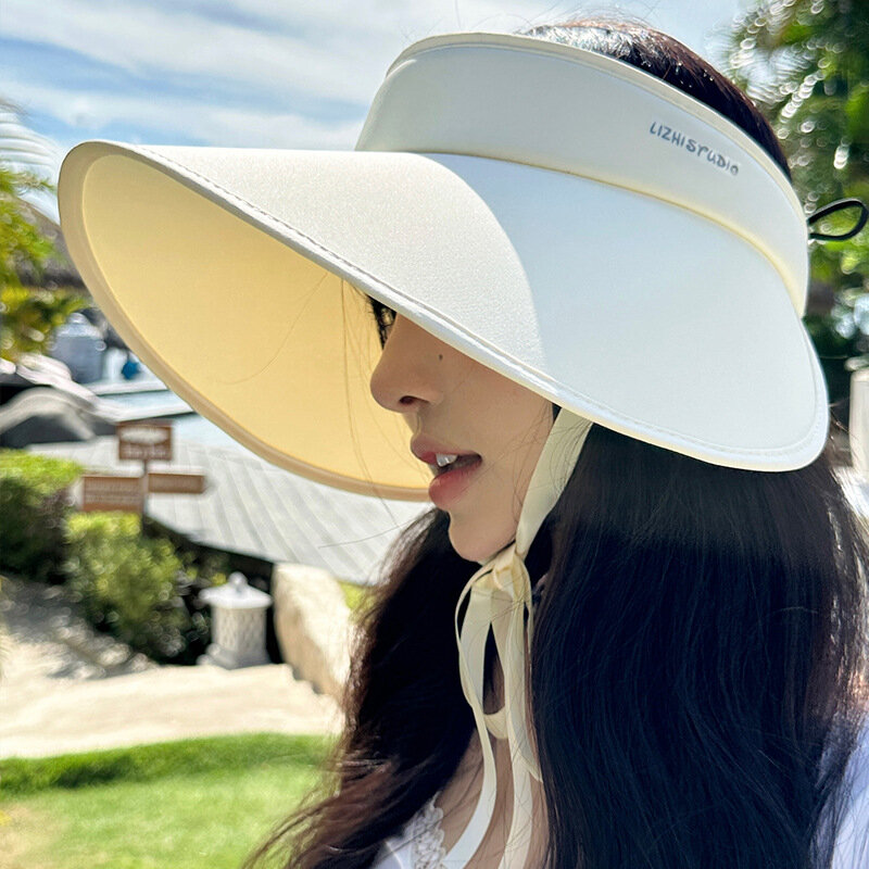 Шляпа, женская, складная, с большими полями, белая