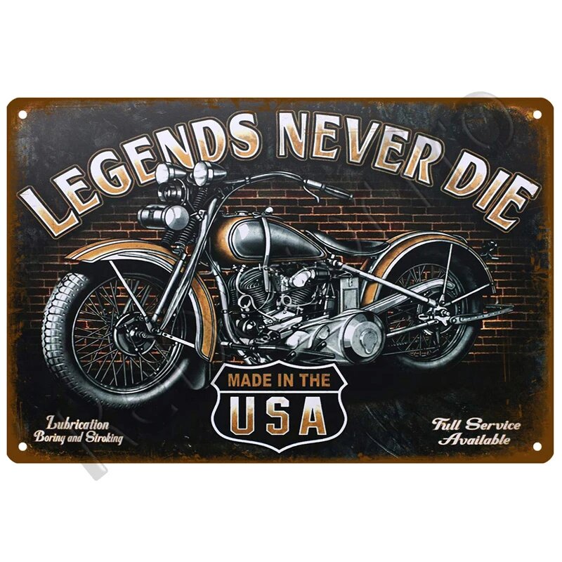 Металлическая табличка "Legends Never Die" Черный YYZ 29280
