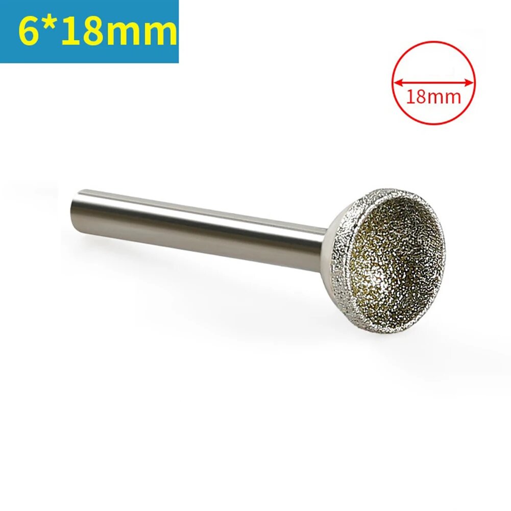1 шт, алмазная наконечник, диаметр головки 10-25 мм, сферическая вогнутая головка, бусина, 6x18