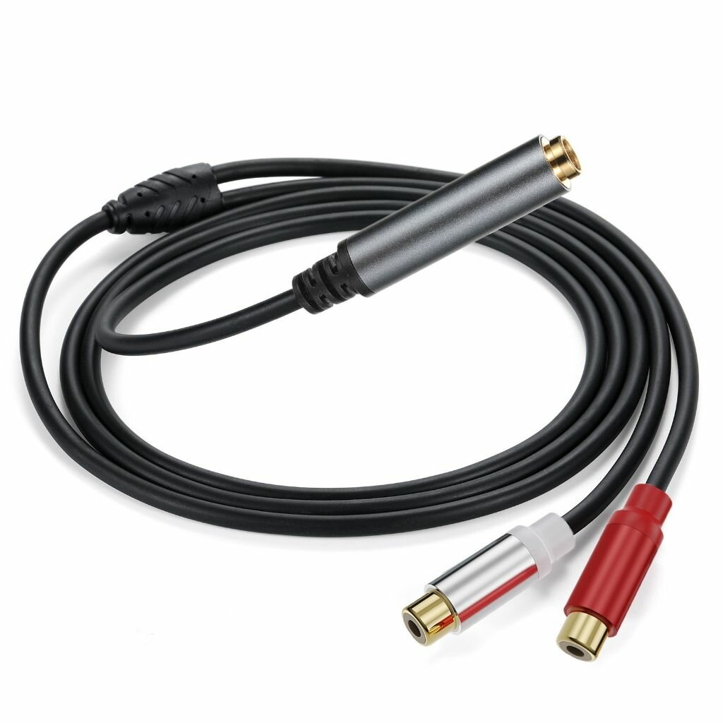 Кабель Y-разветвитель 1/4" 6.35 мм на 2 RCA, 180cm