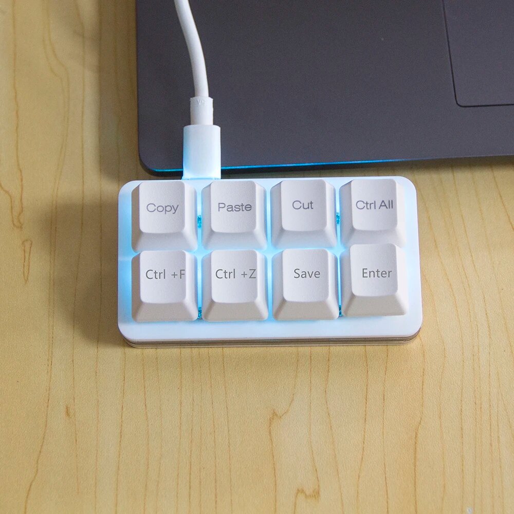 Программируемая новая 8-клавишная клавиатура в флаконе, черно-белая официальная клавиатура Excel, клавиатура с RGB-подсветкой, механические игры с возможностью горячей замены