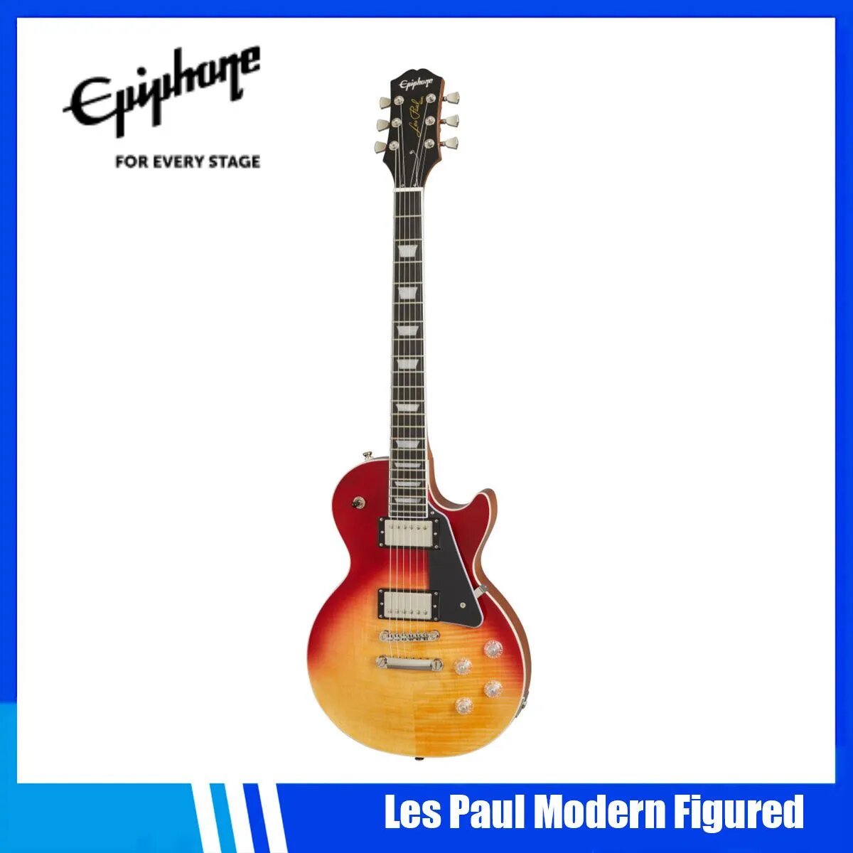Электрогитара Epiphone Les Paul Modern Figured_Magma Orange Fade, 6-струнная