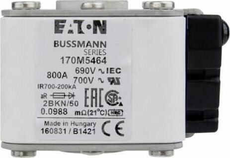 Предохранитель BUSSMANN 170M5464 быстродействующий с характеристикой AR, 800А, 690В AC, 2BKN/50, 1 шт