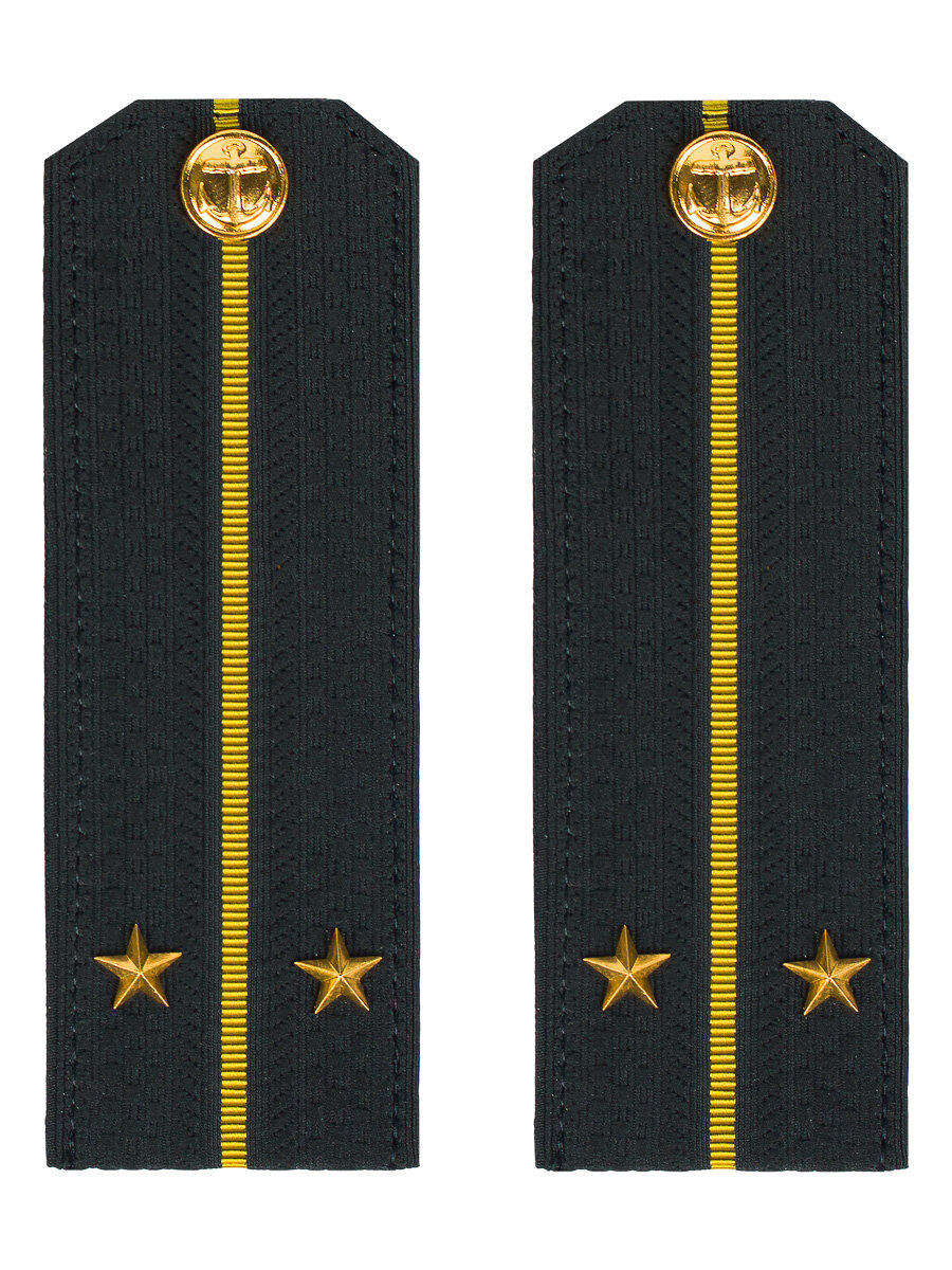 Погоны Вмф Лейтенант картон цвет черный с желтыми просветами
