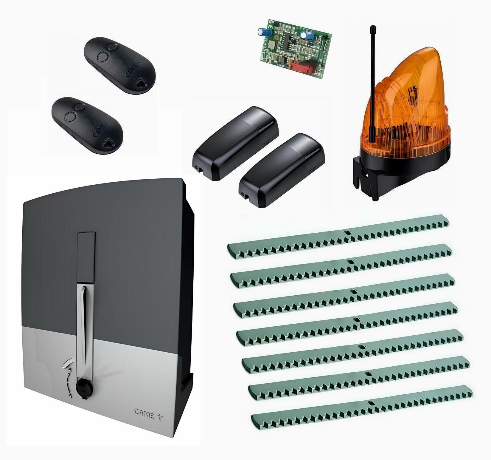 Автоматика для откатных ворот BXL04AGS FULL7-K2, комплект: привод, радиоприемник, 2 пульта, фотоэлементы, лампа, 7 реек