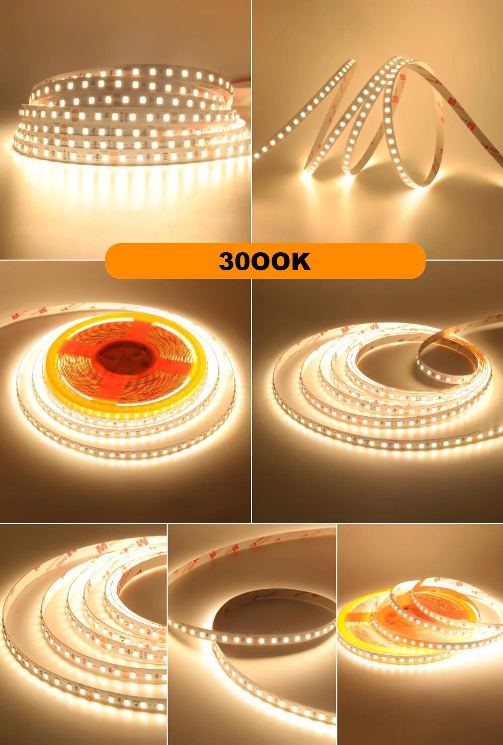 Светодиодная лента XUNATA 2835 120LED 5м/10м 24В 3000K, 10m 24V