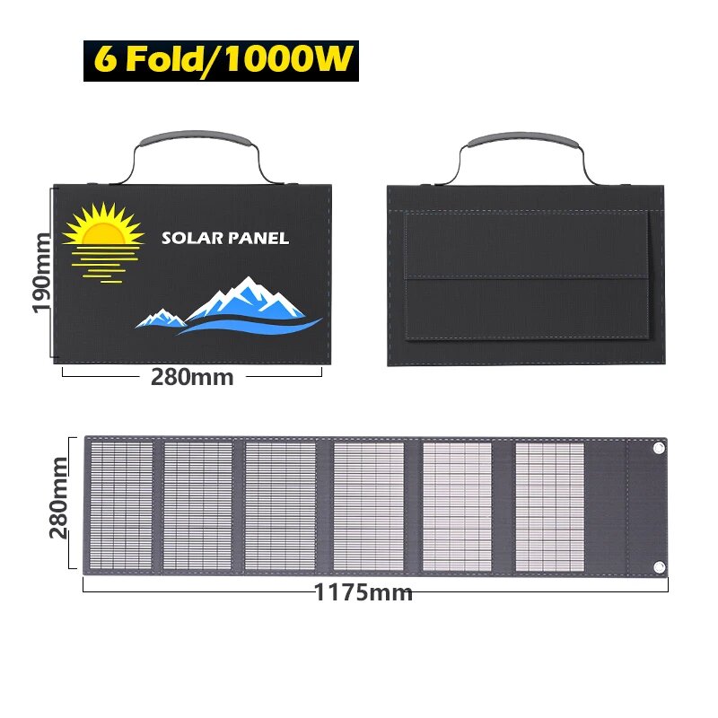 Солнечная панель складная 1000W 6Fold для кемпинга