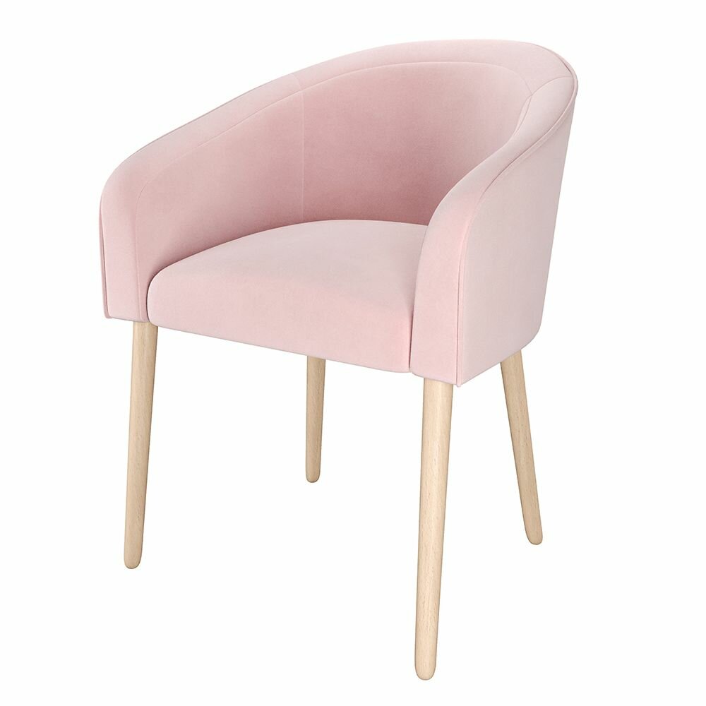 Стул-кресло мягкий ANGELICA, тон натуральное дерево розовый MUCHIO 07
