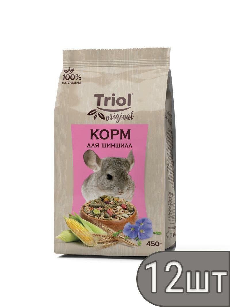 Triol Набор 12 шт Корм Original для шиншилл, 450 гр 5.4 кг
