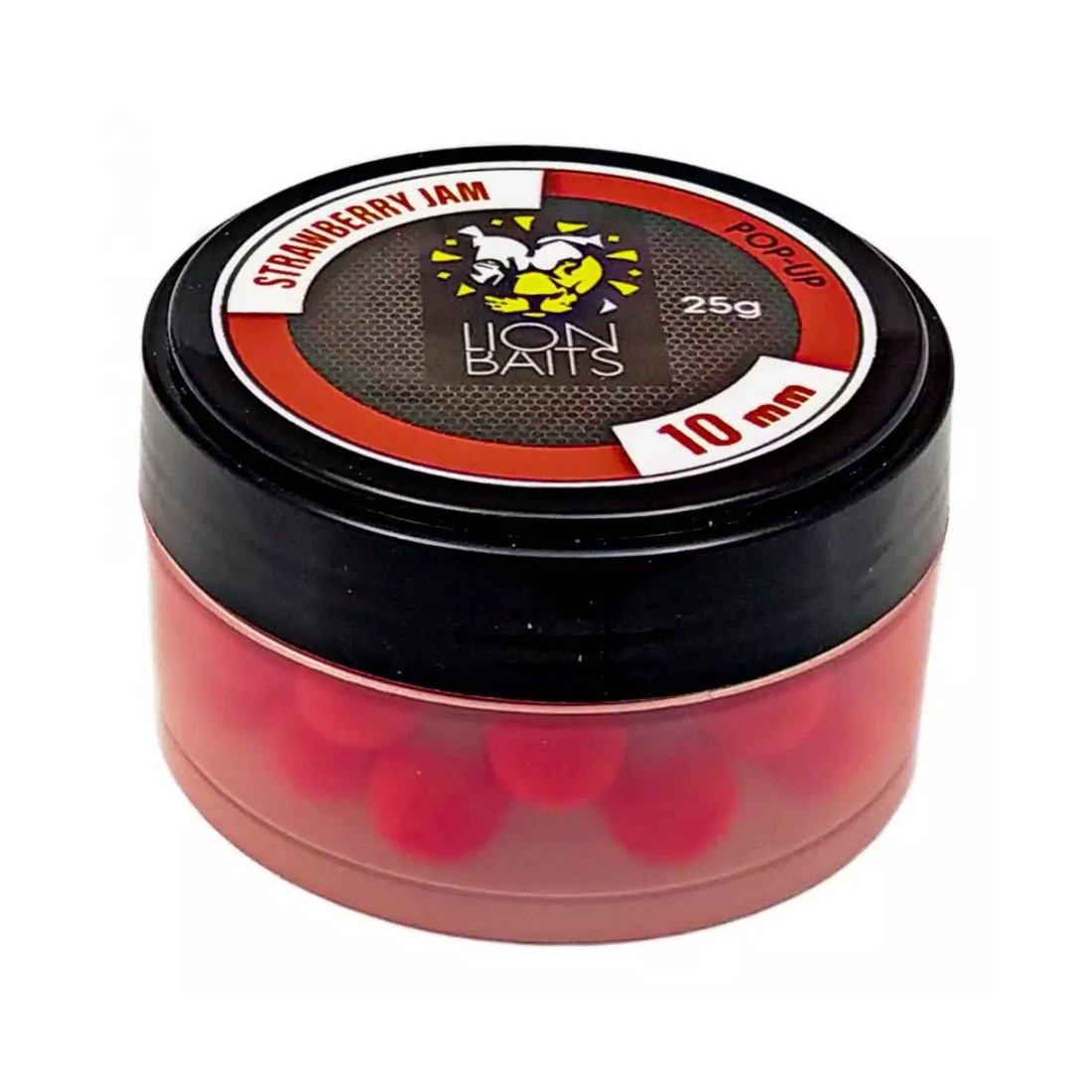 Бойлы плавающие Lion Baits POP-UP 10мм 25гр STRAWBERRY JAM (банка: пластик)