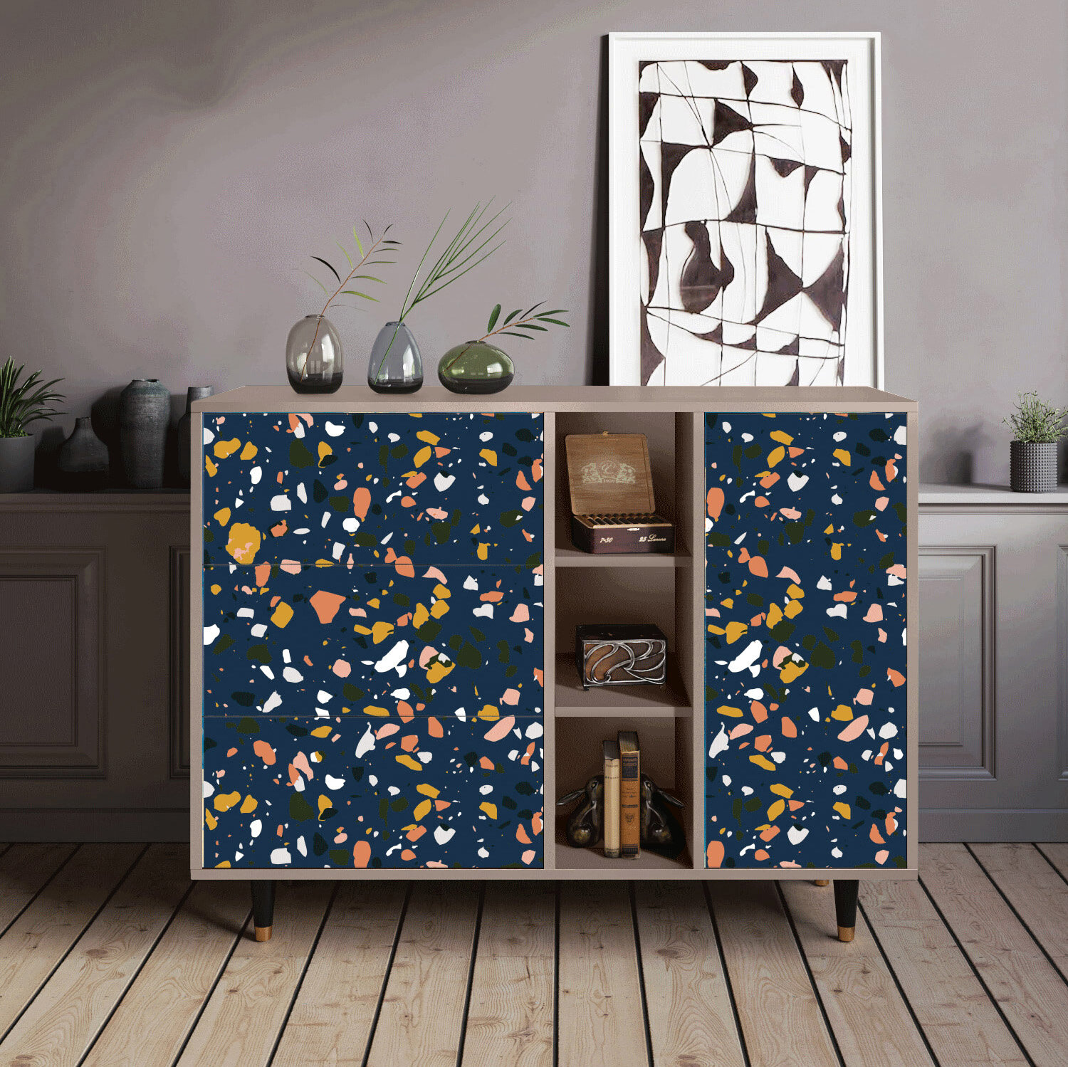 Комод - STORYZ - BS2 Night Sky Langhterns, Разер - 125 x 97 x 48 см , Цвет корпуса - Бежевый