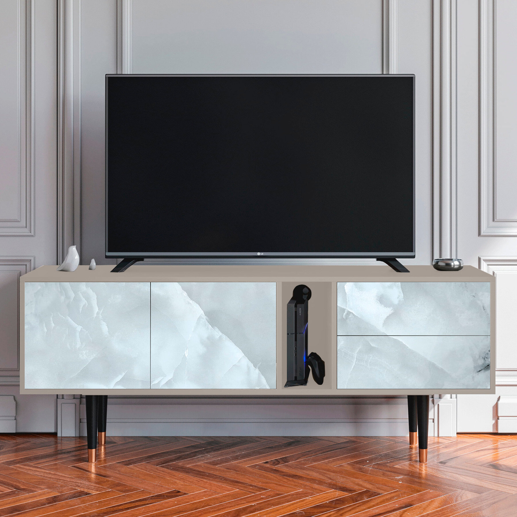 ТВ-Тумба - STORYZ - T1 The Onyx, Размер - 170 x 69 x 48 см, Цвет корпуса - , Сатин